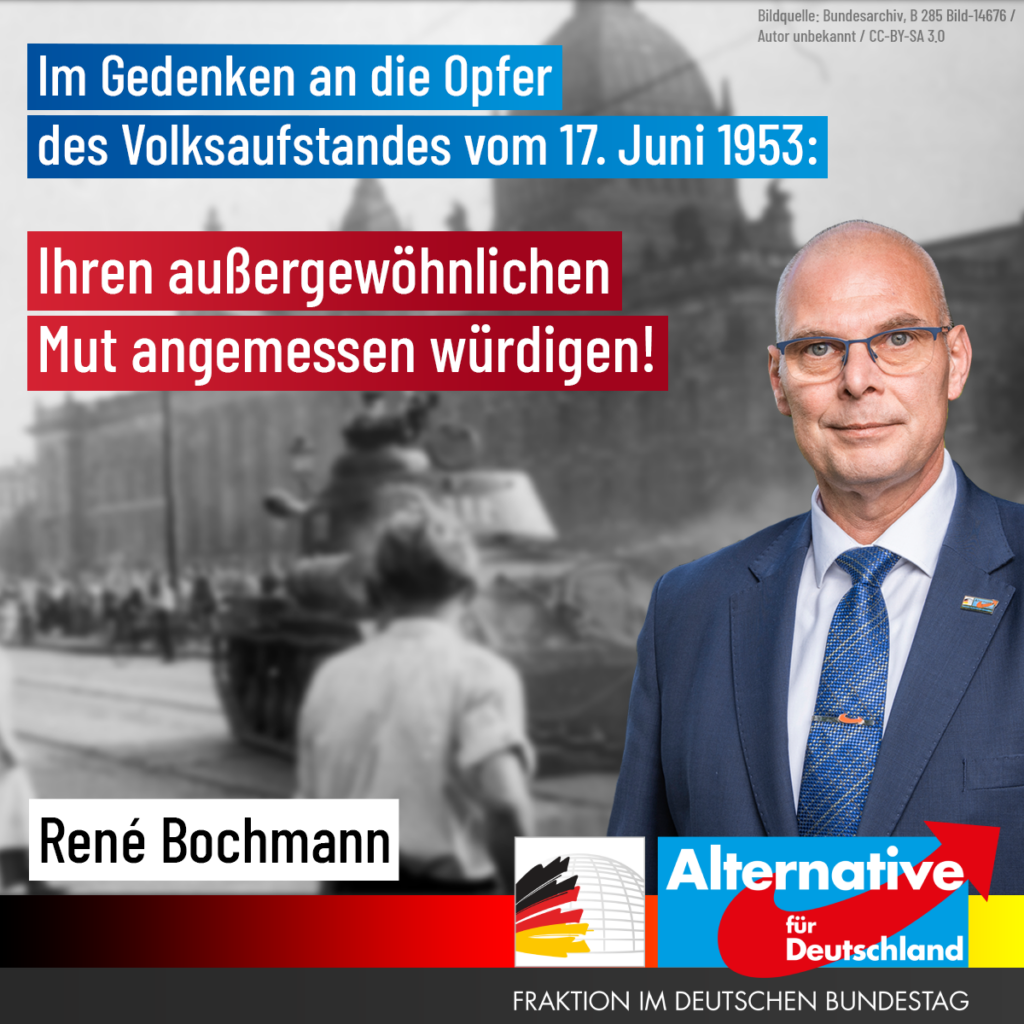 Im Gedenken an die Opfer des Volksaufstandes vom 17. Juni 1953 ...